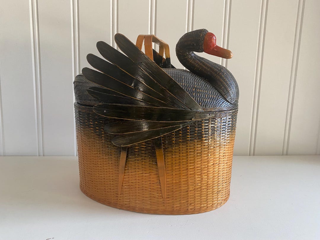 Antique Basket Duck Swan Primitive Rare Unique Decor Large 12" - Etsy