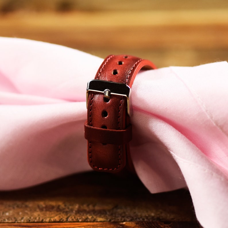 Red Genuine Leather Apple Watch Band 42mm, 38mm, 40mm, 44mm, 49mm for ...