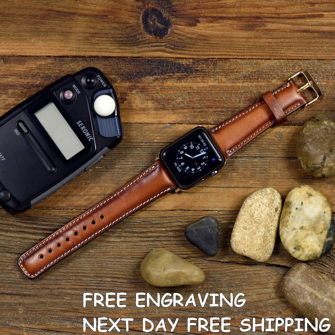 Apple Watch Band Brown Full Grain Leather for Apple Watch Series 11-10 ...