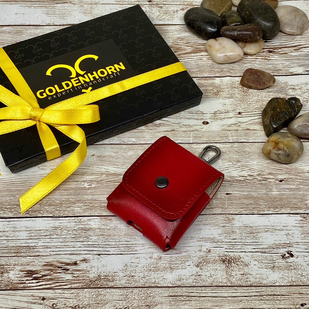 Red Airpods Case With Keychain, Personalized Airpods Leather Case Cover ...