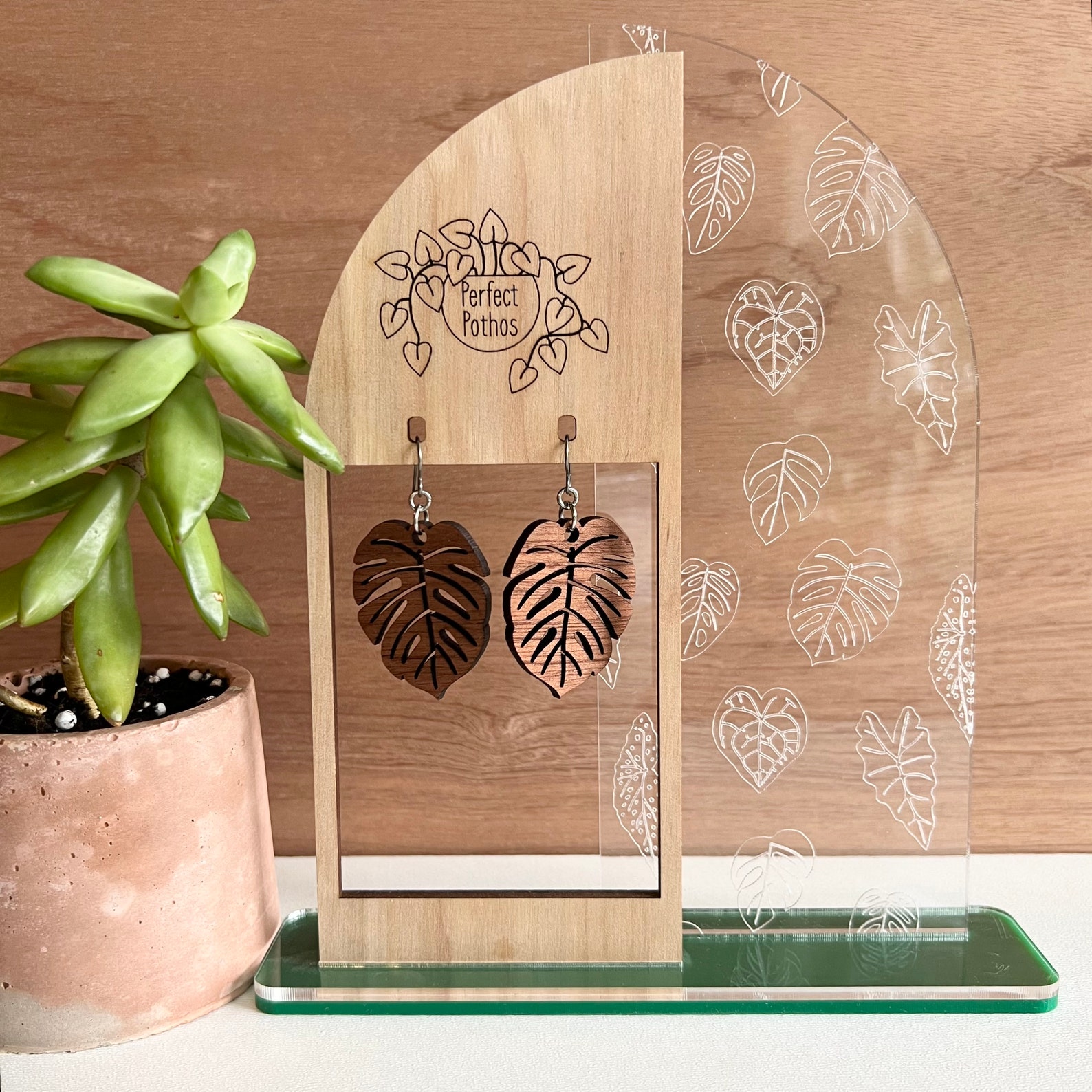 Monstera Deliciosa Laser Cut Wood Earrings - Etsy