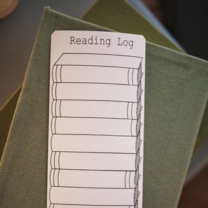 Reading Log, Stacked Book Reading Log Bookmark - Etsy