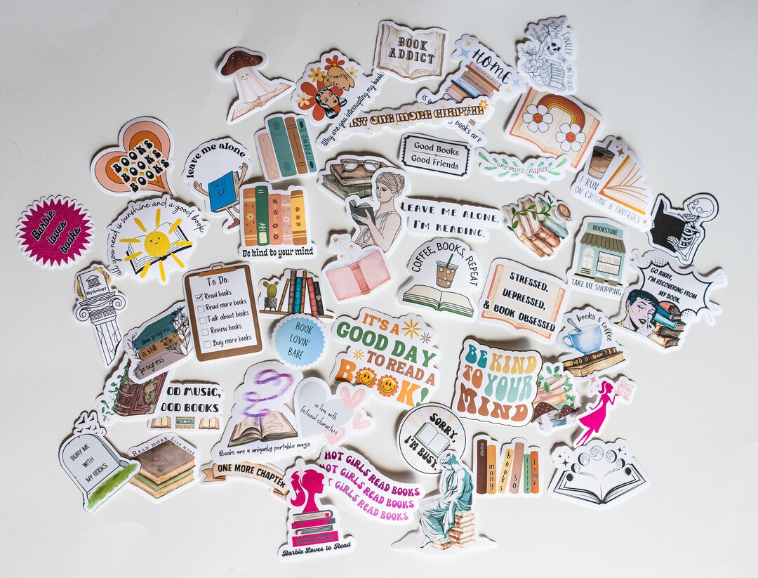 Bookish Stickers, Kindle/ipad/phone Stickers for Book Lovers, Random ...