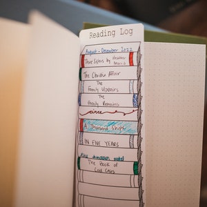 Reading Log, Stacked Book Reading Log Bookmark - Etsy