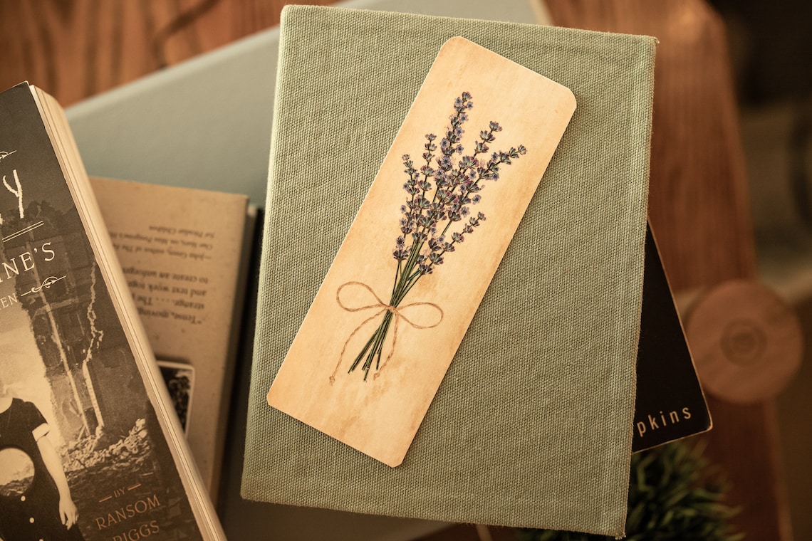 Lavender Wildflower Bookmark Laminated - Etsy