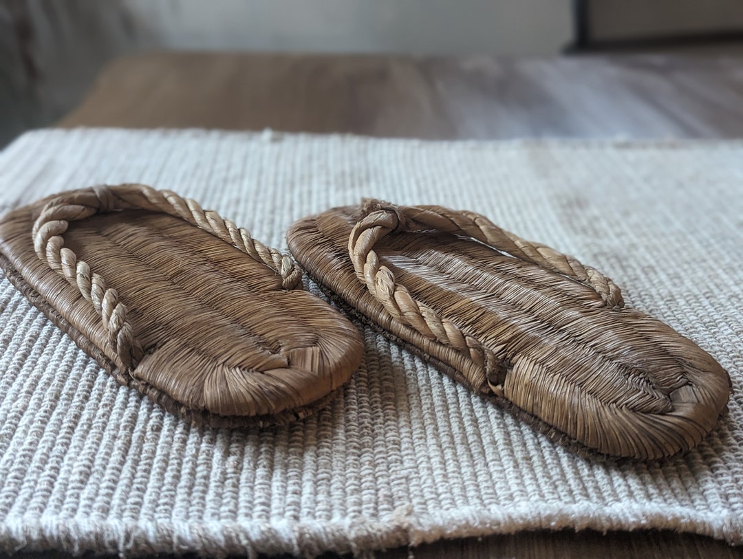 Antique Japanese Sukiya Zori Slippers Handmade Bamboo Bark - Etsy