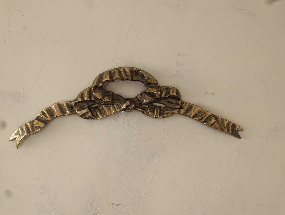 Vintage Solid Brass Ribbon Bow Door Topper Cottage Core Bow Ribbon ...