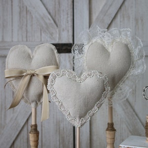 Textile Hearts (set of Three) - Etsy