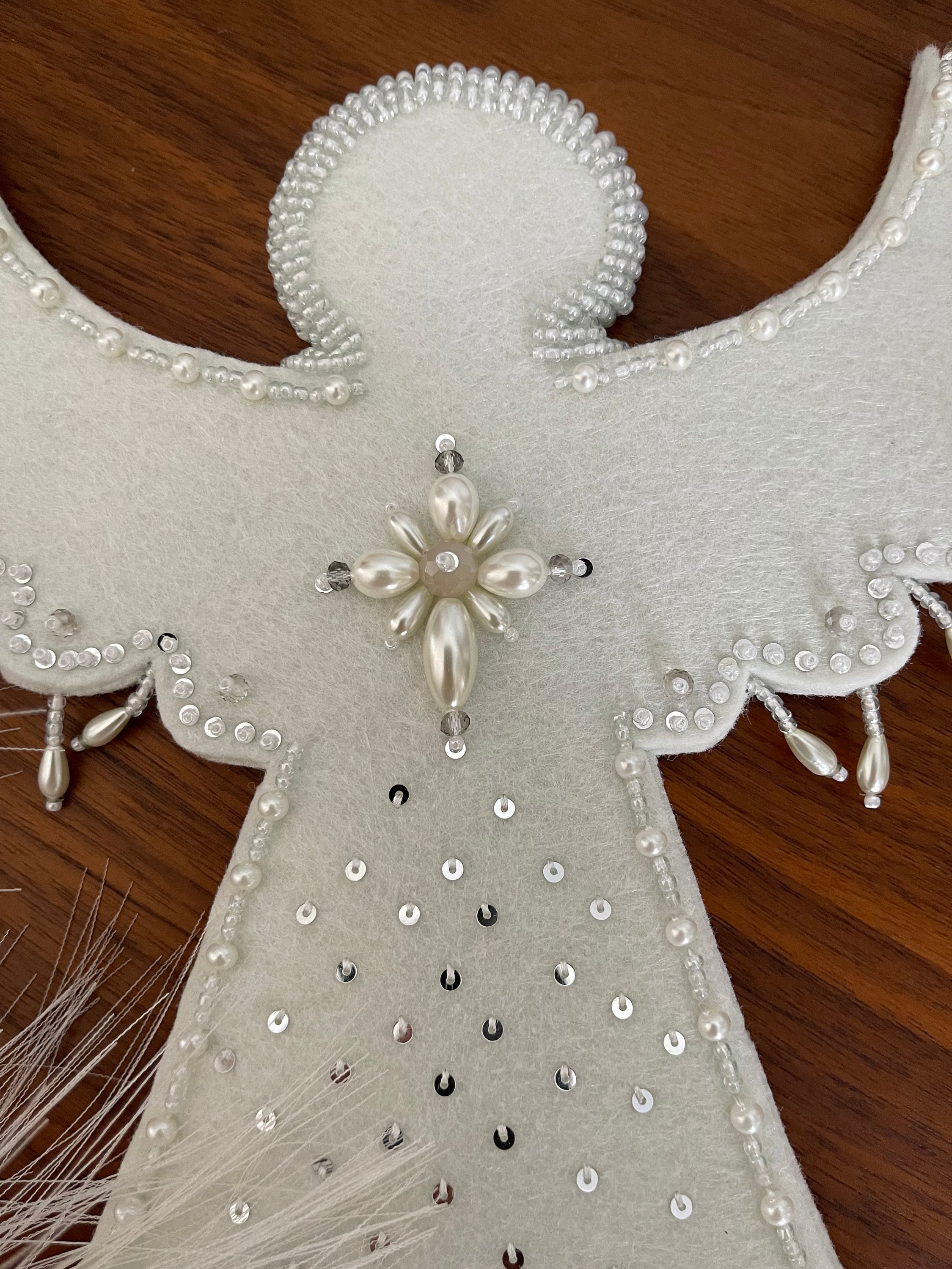 Archangel Gabriel Tree Topper Pearls Angel Tree Topper Silver Angel ...