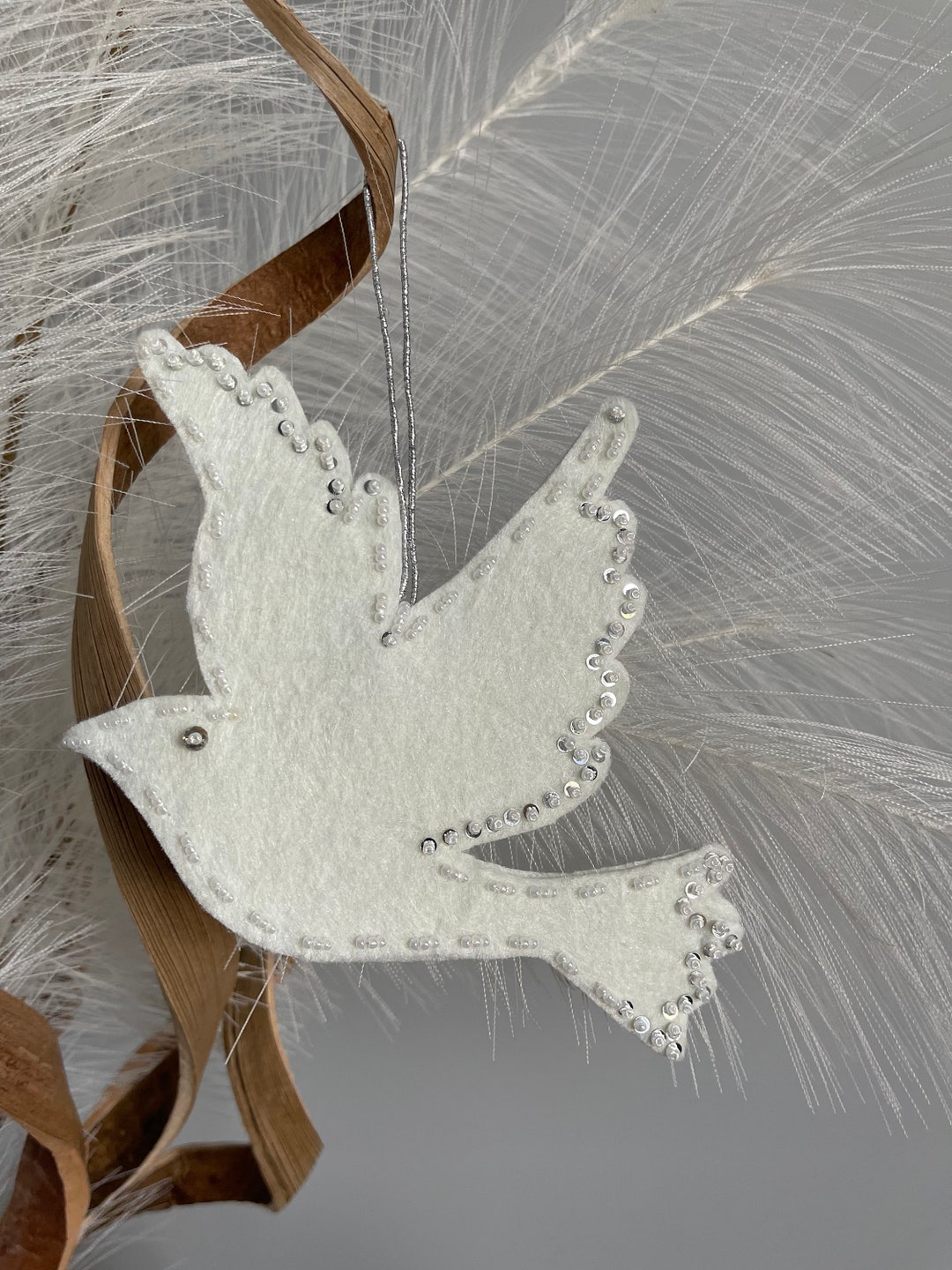 Dove Christmas Ornament Peace on Earth Dove Ornament Dove Festive ...
