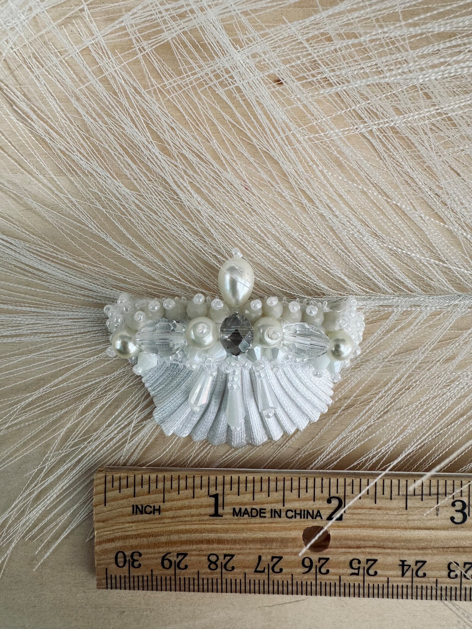 Bridal Hair Clip- Bridal Pearls Hair Accessory; Bride Veil Accessory ...