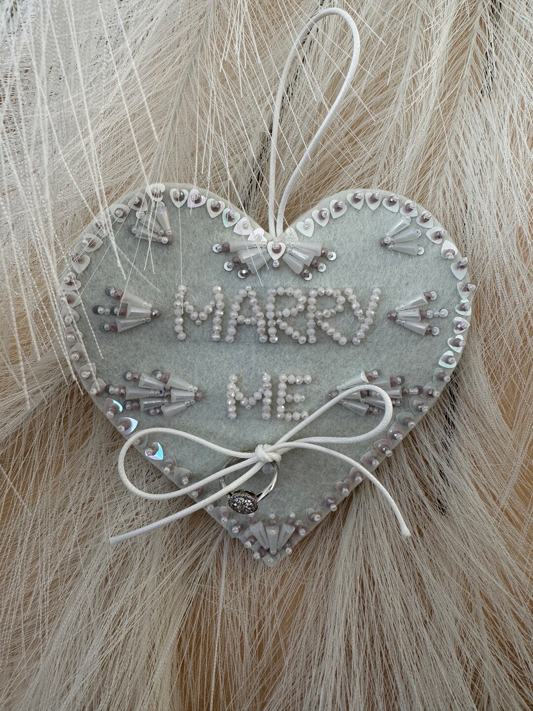 MARRY ME Heart; Proposal Ring Pillow; Engagement Ring Bearer ...