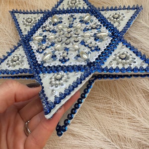 Star of David Beaded Tree Topper; Star of David Wool Felt Ornament; - Etsy