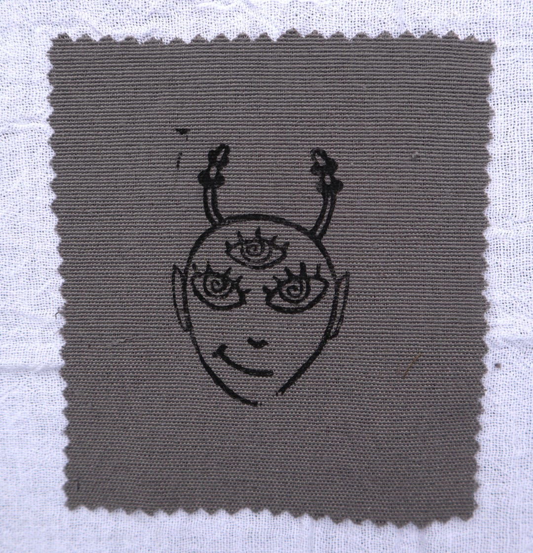 Alien Girl Lino Print Sew-on Patch - Etsy
