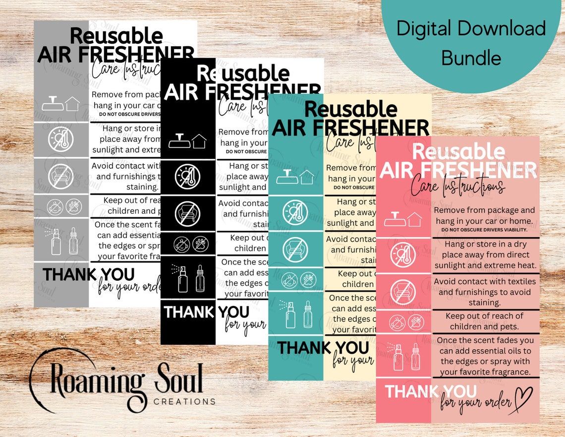 Reusable Air Freshener Card Bundle - Etsy
