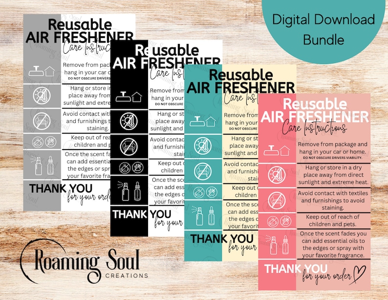 Reusable Air Freshener Card Bundle - Etsy