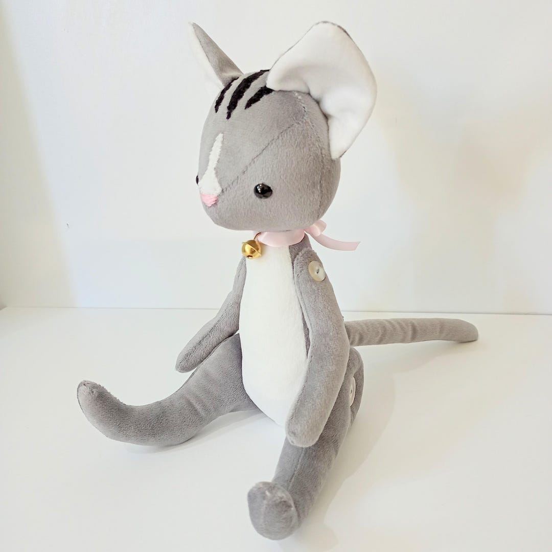 Gray Tabby Cat Plushie - Handmade Plush, Stuffed Animal, Soft Toy, Pet ...