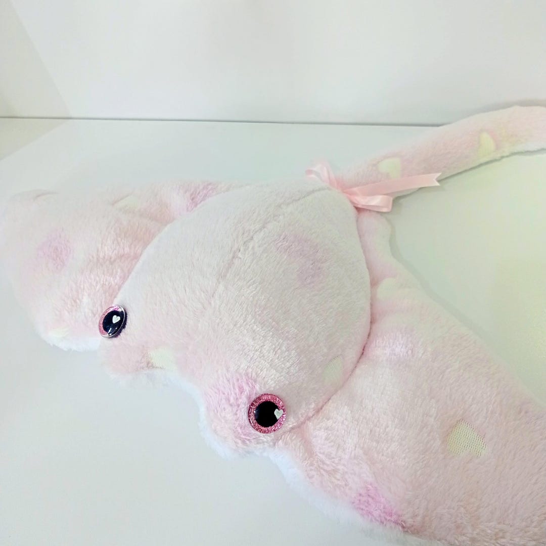 Large Pink Stingray Plushie - Hearts - Etsy