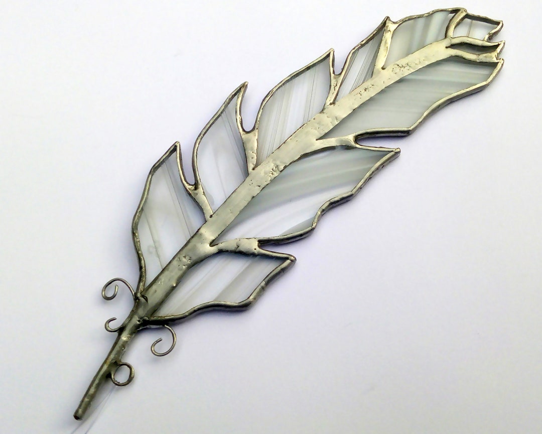 Indian Stained Glass Feather White Sun Glass Baroque, for Boho House ...