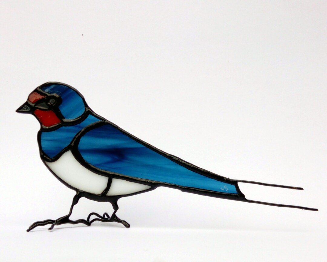 Stained Glass Bird, Barn Swallow, Original and Unique Valentine's Day ...