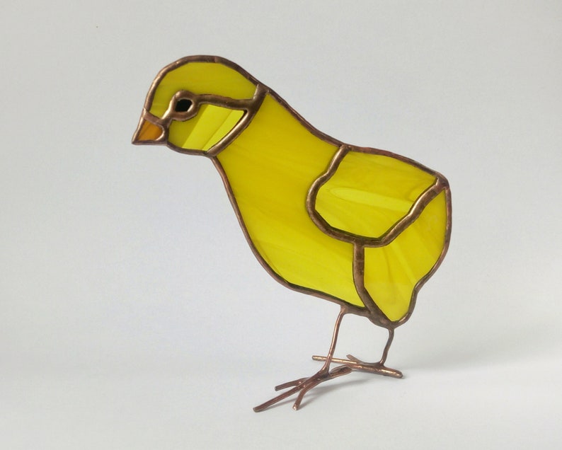 Yellow Farm Chick in Stained Glass, Unique Valentine's Day Gift, Sun ...