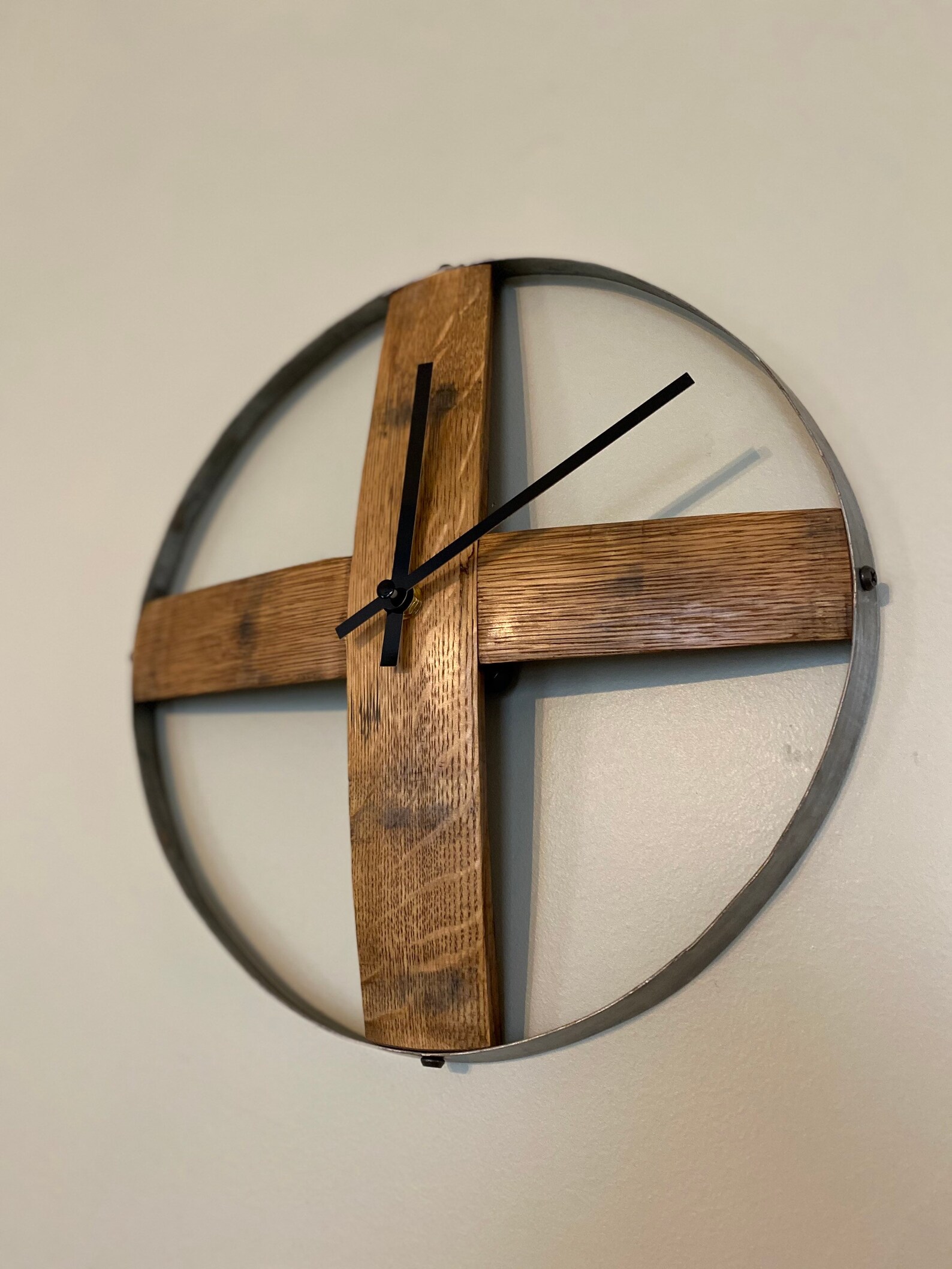Reclaimed Barrel Stave & Hoop Wall Clock - Etsy