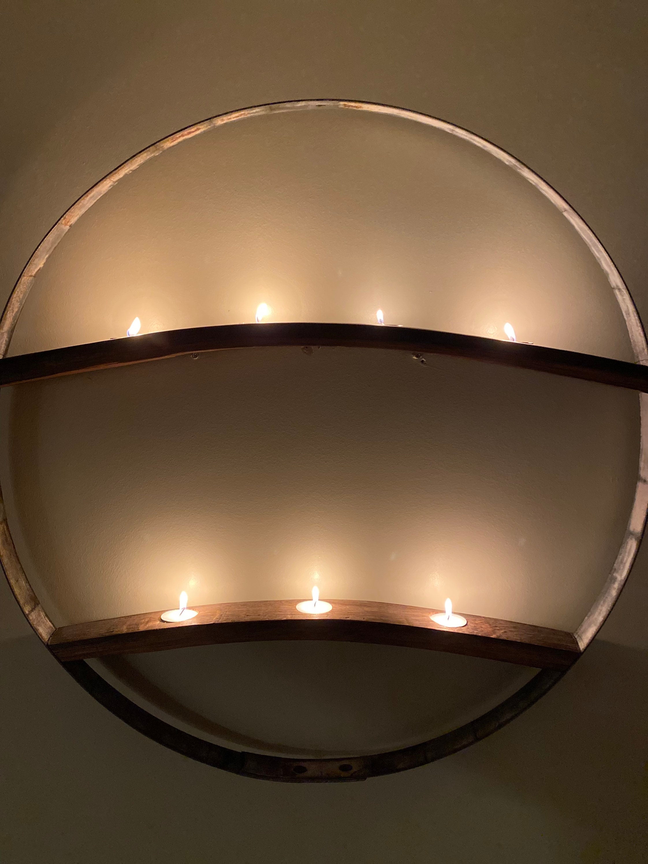 Reclaimed Hoop & Stave Candle Holder / Wall Art - Etsy