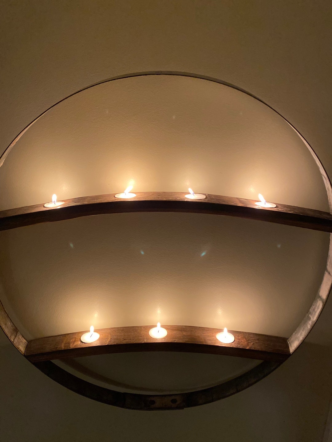 Reclaimed Hoop & Stave Candle Holder / Wall Art - Etsy