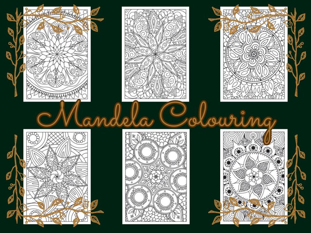 6 Floral Mandela Colouring Pages - Etsy