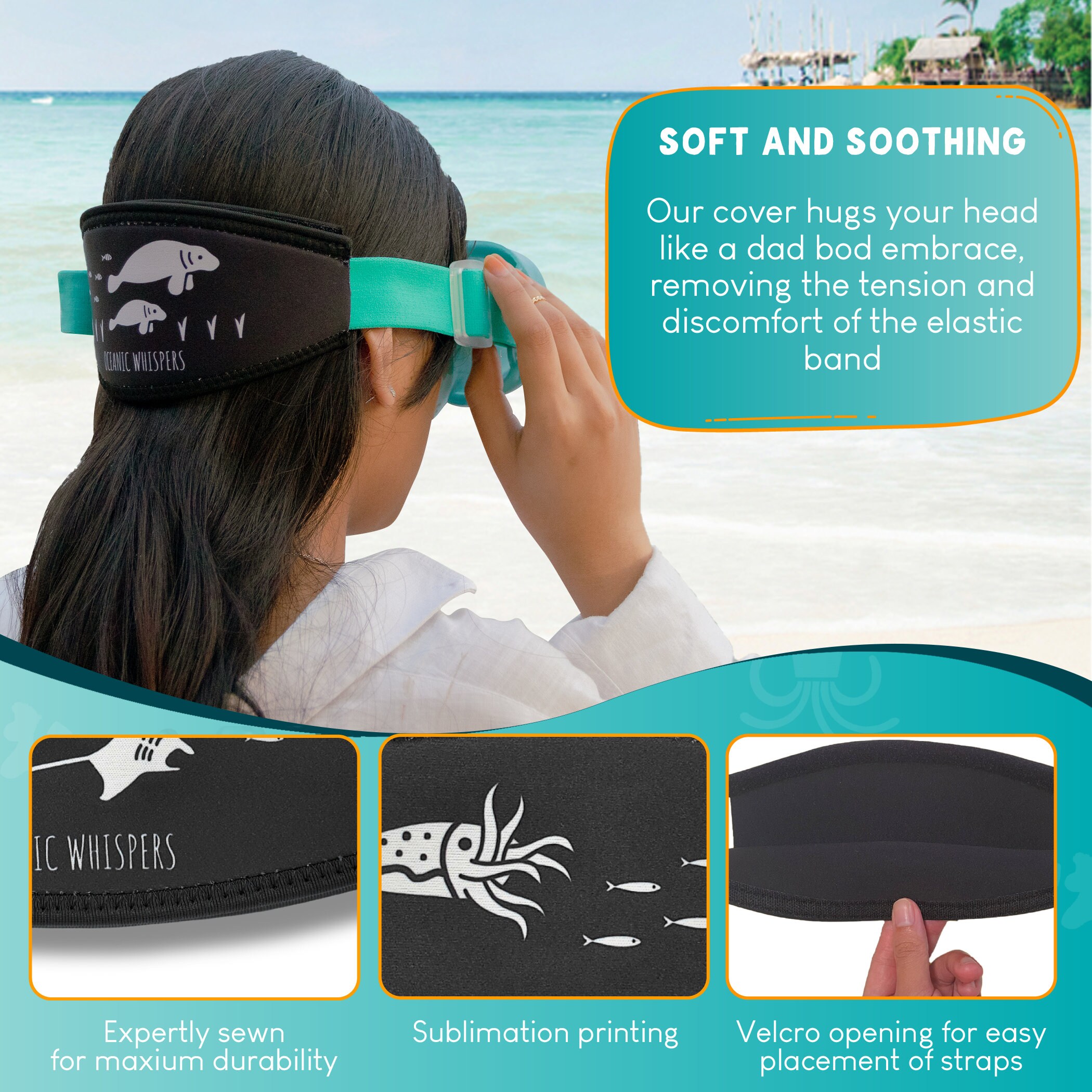Scuba Dive Mask Strap Cover With Whale Shark Design / Water Sports ...