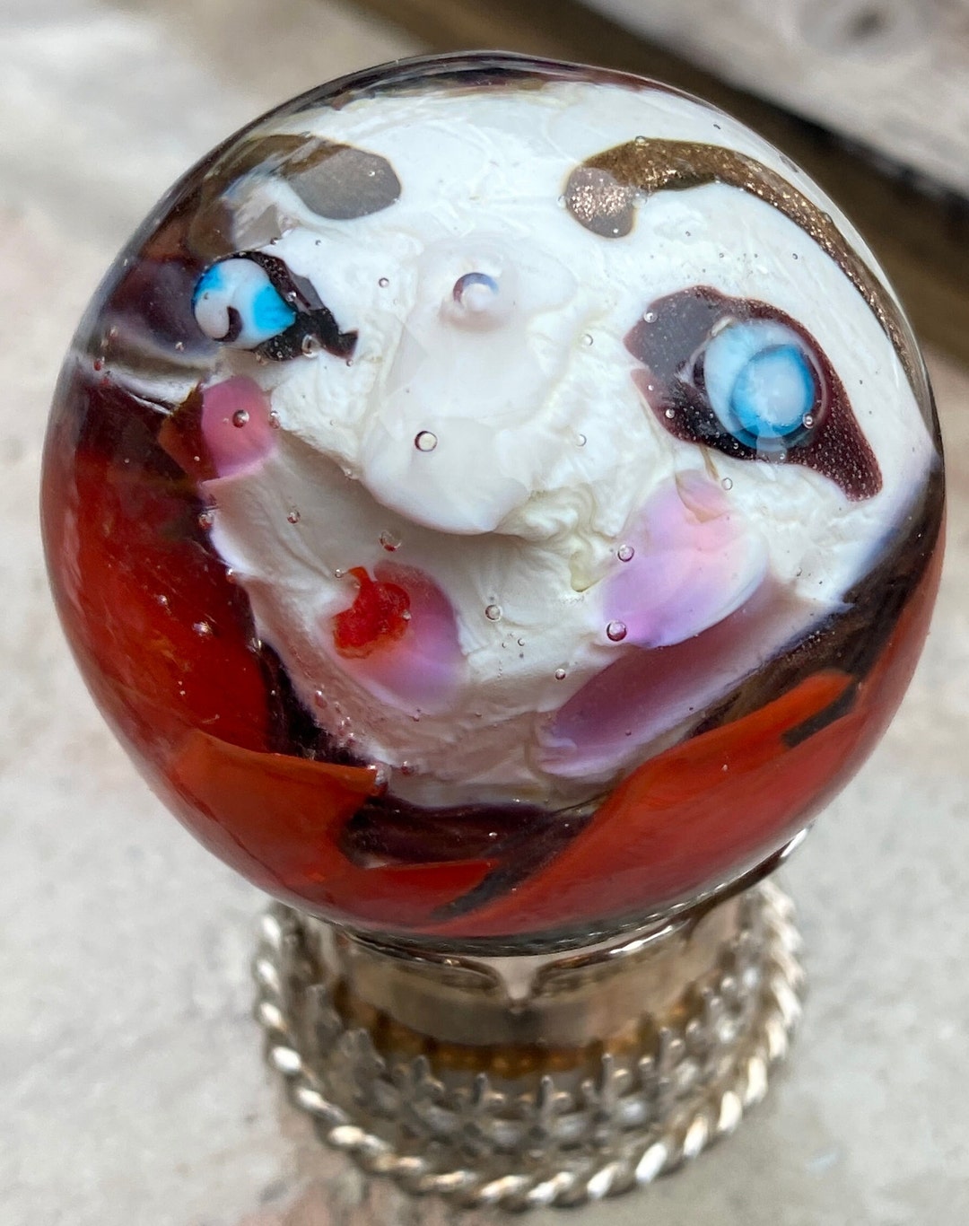 Handmade Artisan Glass Collector's Marble Head Annabel. - Etsy