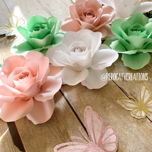 6 Inch Paper Roses and Butterflies | Nursery Decor | Nursery ...