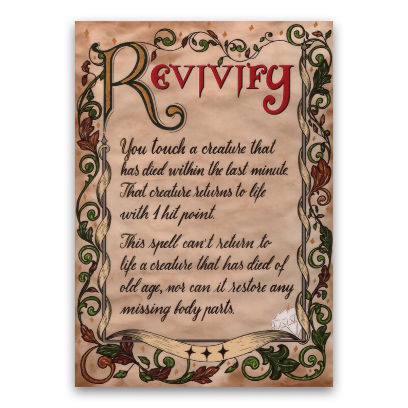 Dnd Spell Scroll Print | Etsy UK