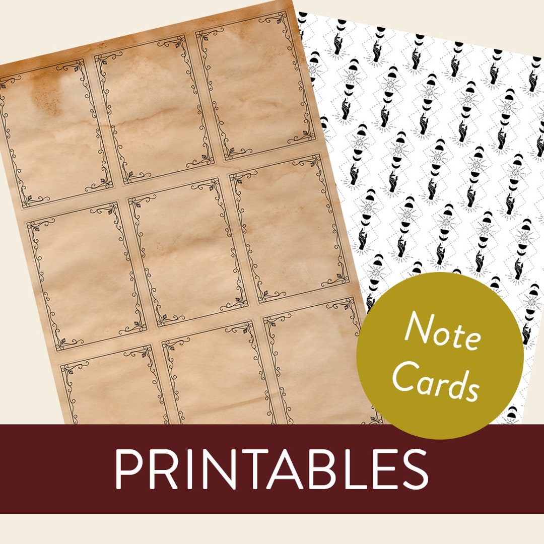 Printable Ttrpg Note Cards - Etsy