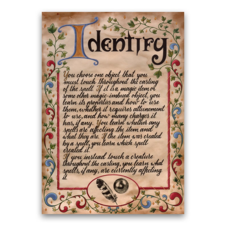 Dnd Spell Scroll Print | Etsy UK