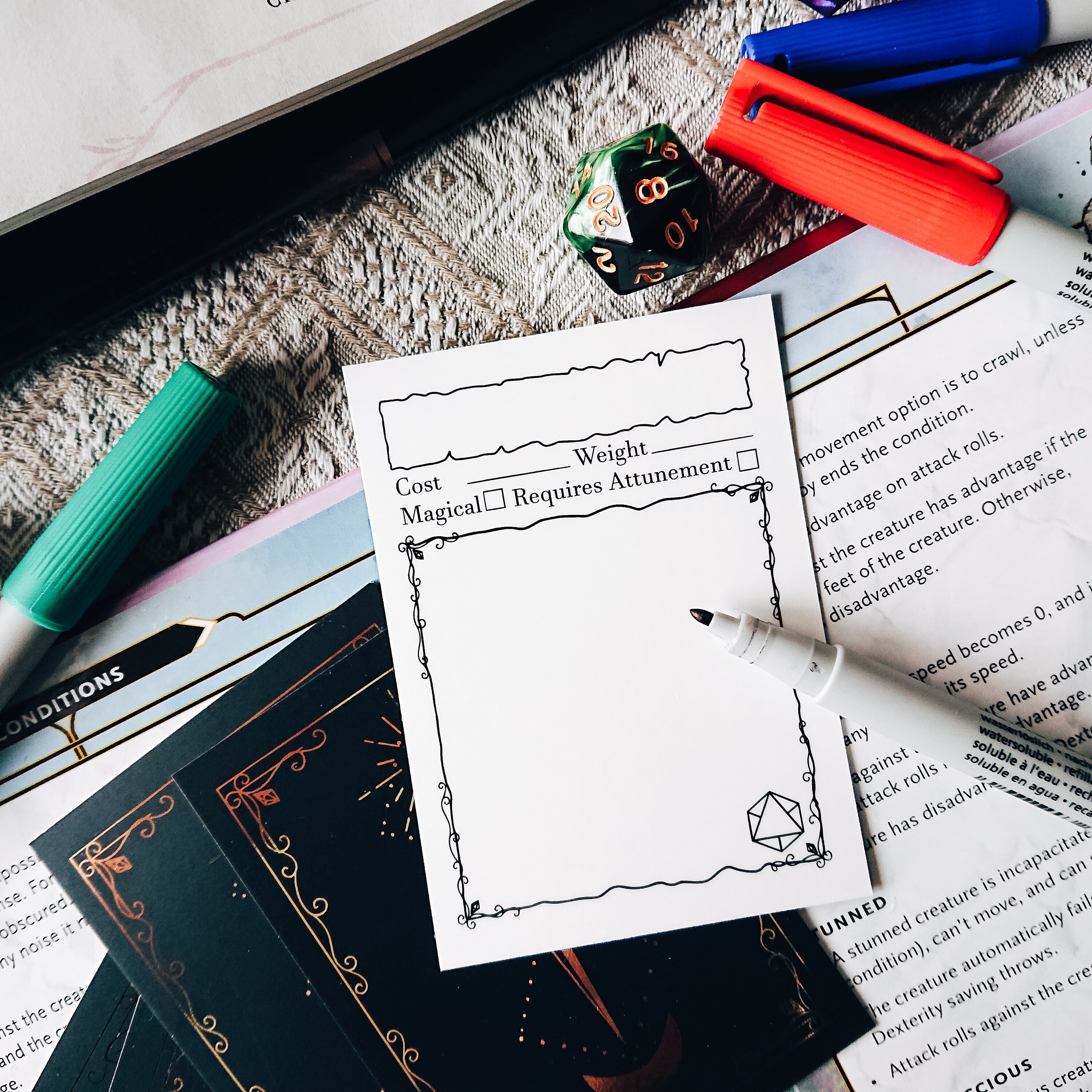Reusable Blank D&D Item Cards Ttrpg Accessory | Etsy UK