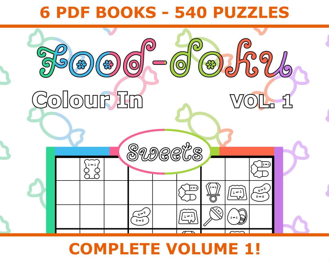 Food Sudoku Colour In: Sweets Vol. 1 Complete Collection - Etsy