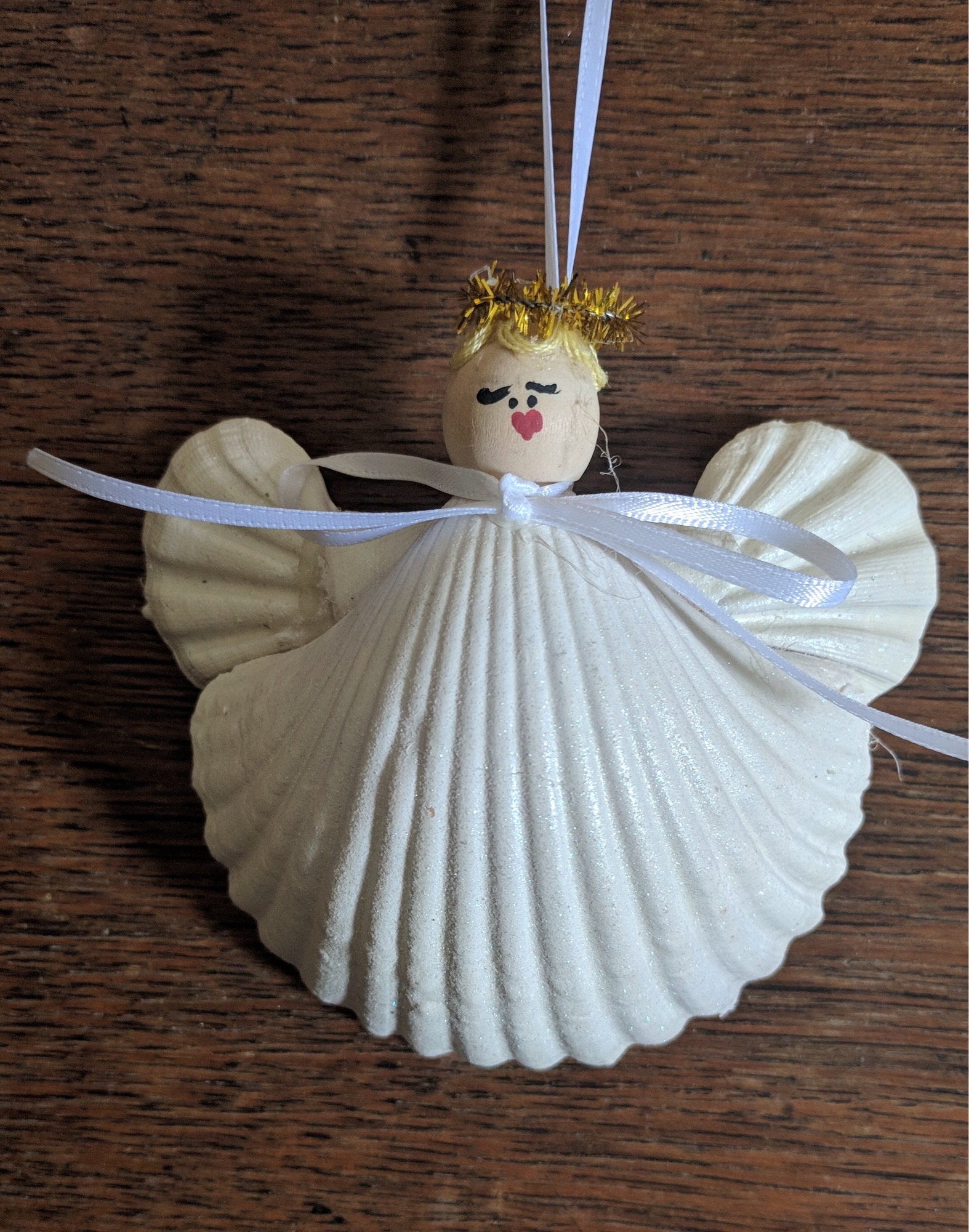 Shell Angel Christmas Ornament, Christmas Angel Shell Ornament, Beach ...