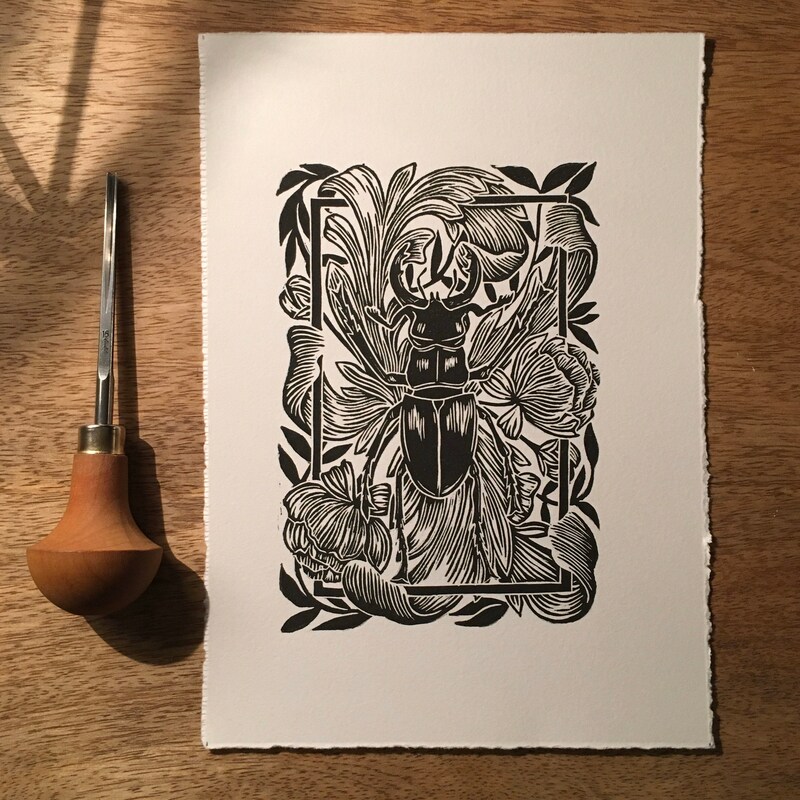 Butterfly Linocut - Etsy
