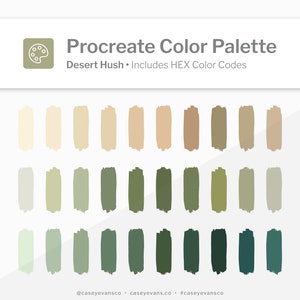 Desert Hush Color Palette for Procreate 30 Color Swatches Earthy Color ...