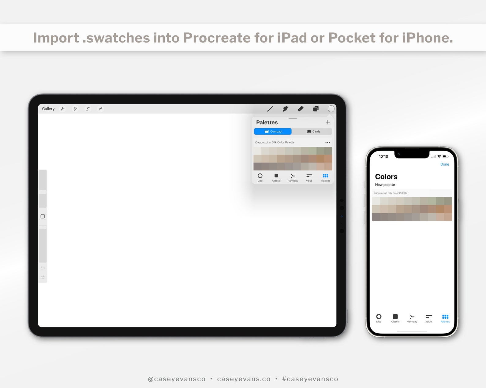 Cappuccino Silk Color Palette for Procreate 30 Color Swatches Neutral ...