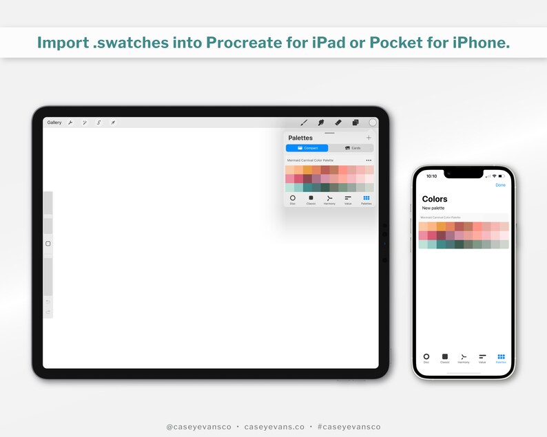 Mermaid Carnival Color Palette For Procreate • 30 Color Swatches • Vibrant Underwater Colors