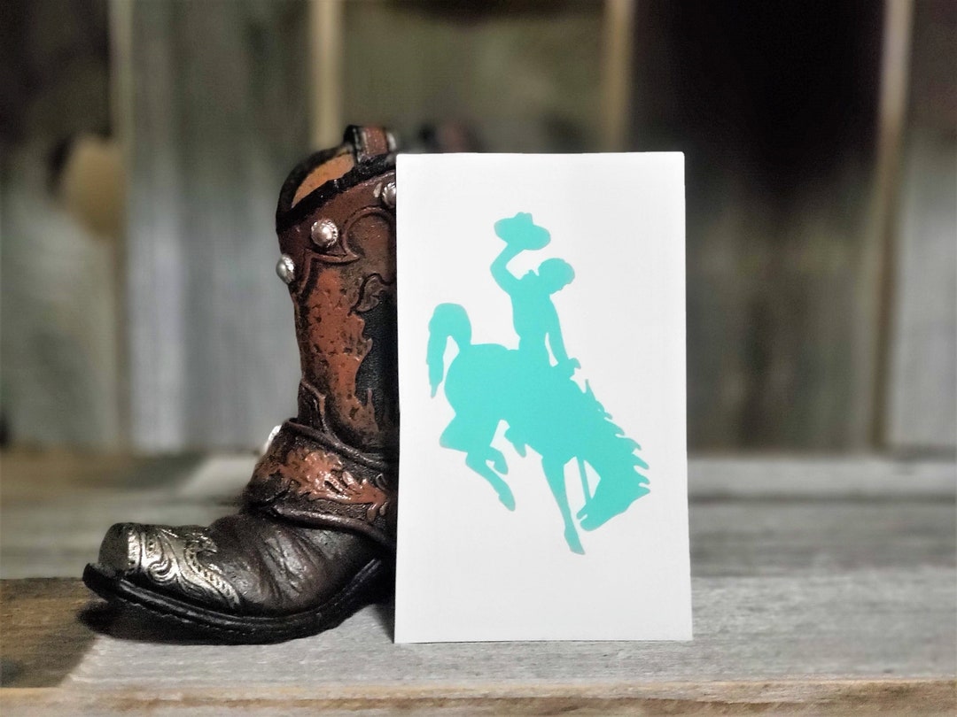 Wyoming Cowboy Decal, University of Wyoming Decal, Steamboat Decal ...