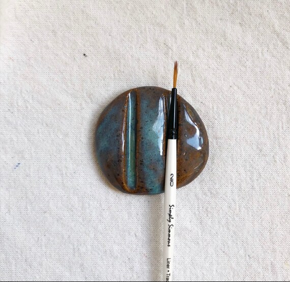 Hand Built Pottery 2 Paint Brush Rest - Etsy