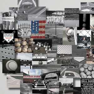 Boy Collage, Baseball Prints, Collage Kit, Baseball Wall Decor, Stadium ...