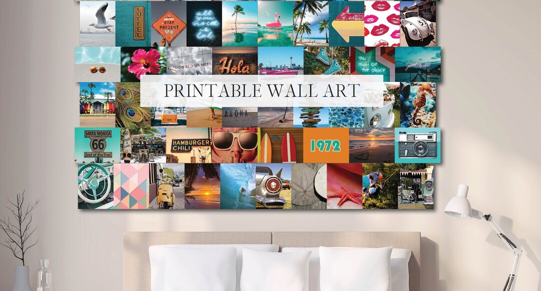 Collage Prints Breezy Beach DIGITAL - Aesthetic Beach Collage Kit | 54 ...