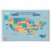United States Map Placemat Practice Learning States and - Etsy