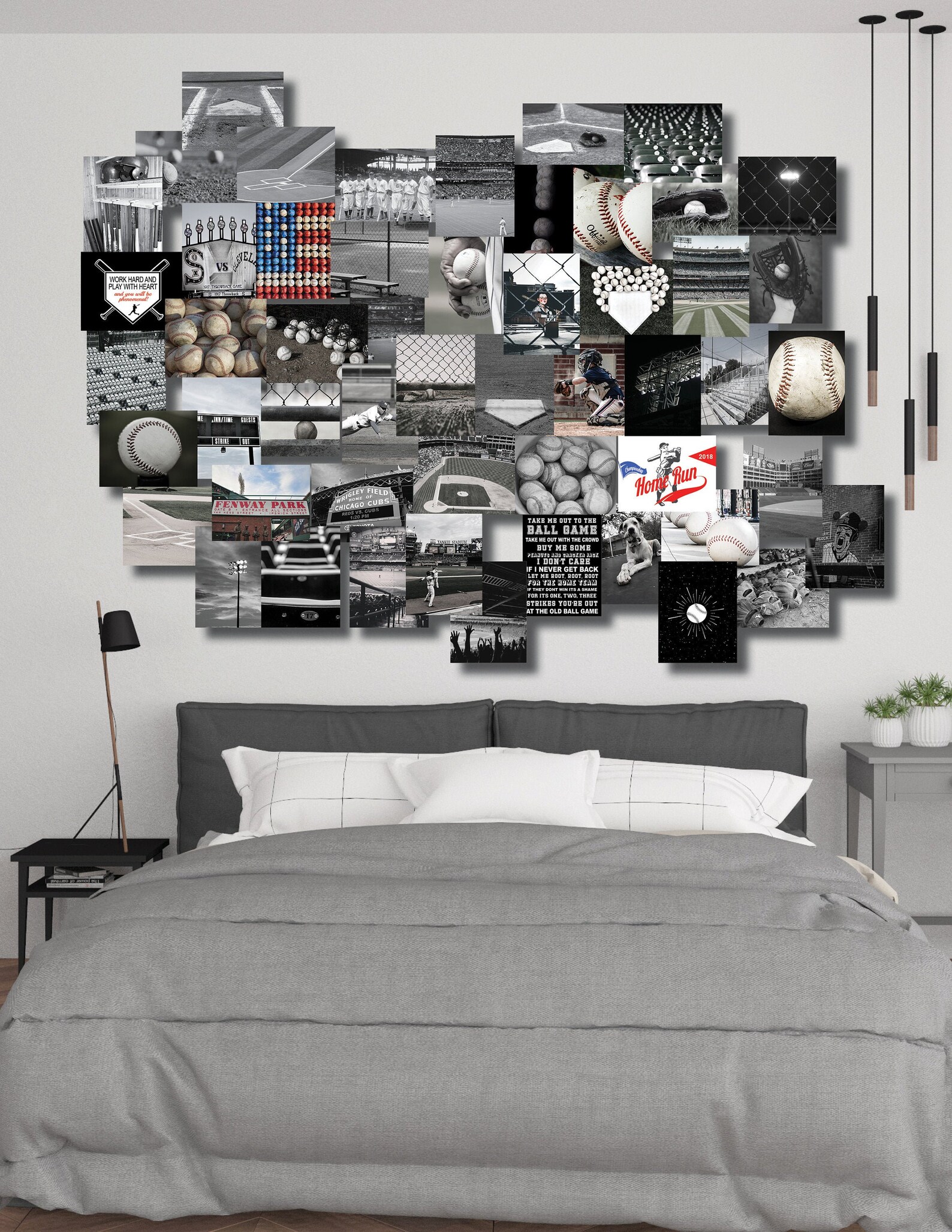 Boy Collage, Baseball Prints, Collage Kit, Baseball Wall Decor, Stadium ...