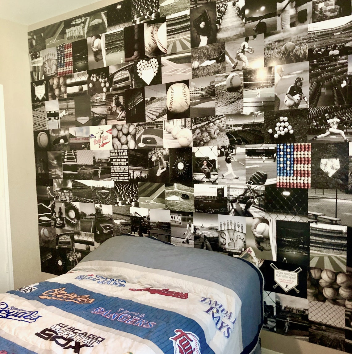 Boy Collage Baseball Prints Collage Kit Baseball Wall - Etsy