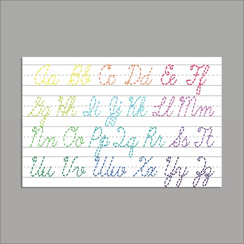 Cursive Alphabet Poster - Etsy